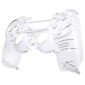 eXtremeRate Transparent Clear Custom Faceplate Cover, Replacement Front Housing Shell Case Compatible with ps4 Slim Pro Controller JDM-040/050/055 - Controller NOT Included
