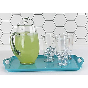 Calypso Basics Rectangular and Tidbit Serving Tray Set, Turquoise