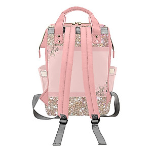 XOZOTY Print Pink Diaper Bags Backpack Personalized Baby Bag Nursing Nappy Bag Travel Tote Bag Gifts