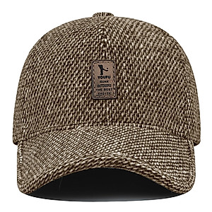 Clakllie Winter Baseball Caps Trucker Hat with Earflaps for Men Warm Sport Golf Baseball Cap Hats Casual Dad Caps,Coffee-1