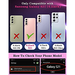 Goocrux (2in1 for Samsung Galaxy S21 Case Skull Skeleton Women Girls Cute Girly Phone Cover Gothic Design with Slide Camera Cover+Ring Cool Funny Cases for Samsung Galaxy S21 5G 6.2''