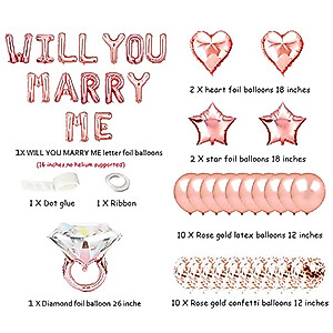 BTXLHAOHE Rose Gold Will You Marry Me Decorations Marry Me Balloons Will You Marry Me Letter Balloons Marriage Proposal Ideas Decorations Supplies