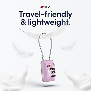 TSA Accepted Luggage Travel Lock, Set-Your-Own Combination Lock for School Gym Locker, Luggage Suitcase Baggage Locks, Filing Cabinets, Toolbox, Case (Purple, 2 Pack)