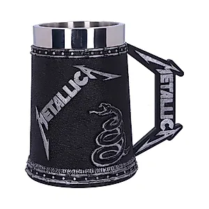 Nemesis Now Stainless Steel B5220R0 Officially Licensed Metallica Black Album Tankard, 14.5cm,5.3 tons