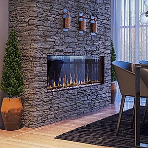 Dimplex IgniteXL Bold 60-in Built-in Linear Modern Electric Fireplace with Multiple Display Options, Multi-Colored Flames | with Crystals and Driftwood Logset, Model: XLF6017-XD
