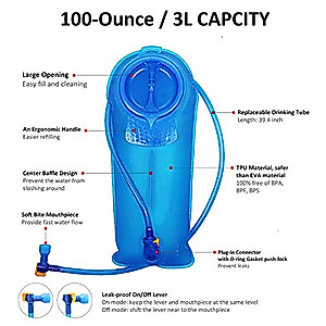 Unigear Hydration Water Bladder Reservoir BPA Free and Taste Free for Backpacking, Biking, Hiking and Camping (Blue, 2L)