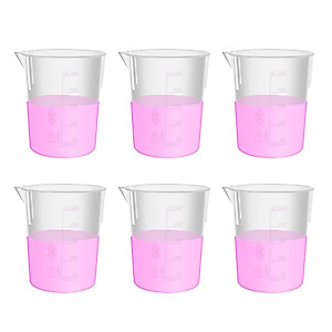 Labvida 6pcs of Stackable Plastic Beakers, Vol.250ml, PP Material, with Molded Graduation, LVB002