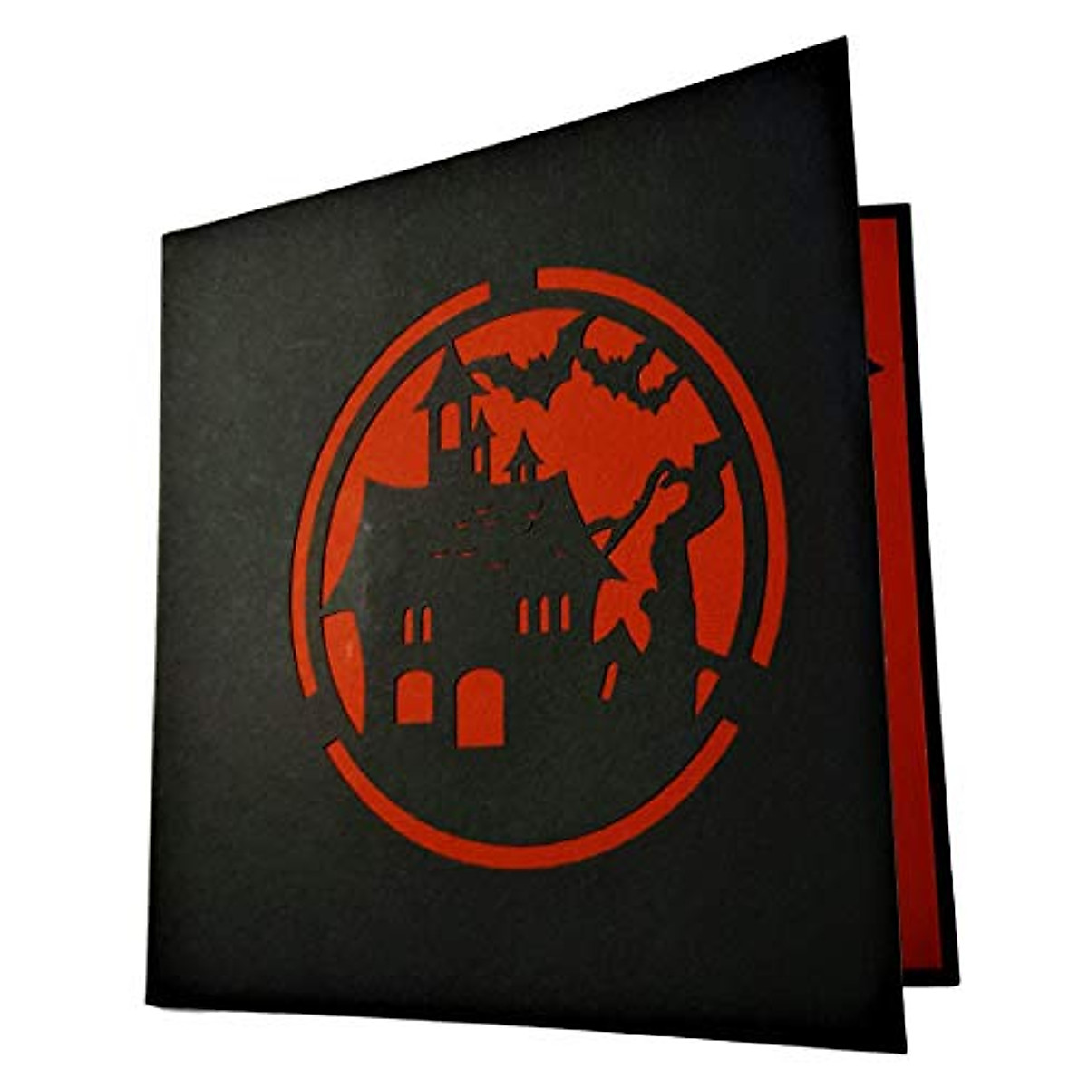iGifts And Cards Trick or Treat Halloween 3D Pop Up Greeting Card - Cute Jack-O-Lantern, Pumpkin, Happy Birthday Gift, Haunted Mansion Hitchhiking Ghosts, Spooky Witch, Scary Owl, Chilling Cementery