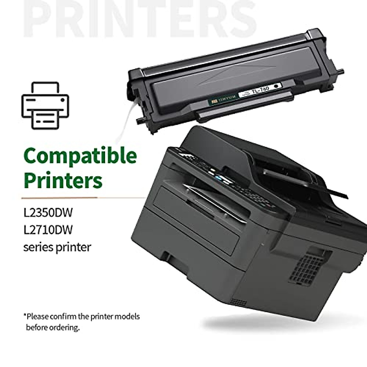 JINTUM Compatible TL-760 Toner Cartridge Replacement for Pantum TL-760 TL-730 Work with Pantum DL730 Drum for L2350DW L2710DW Series Printer (1 Black)