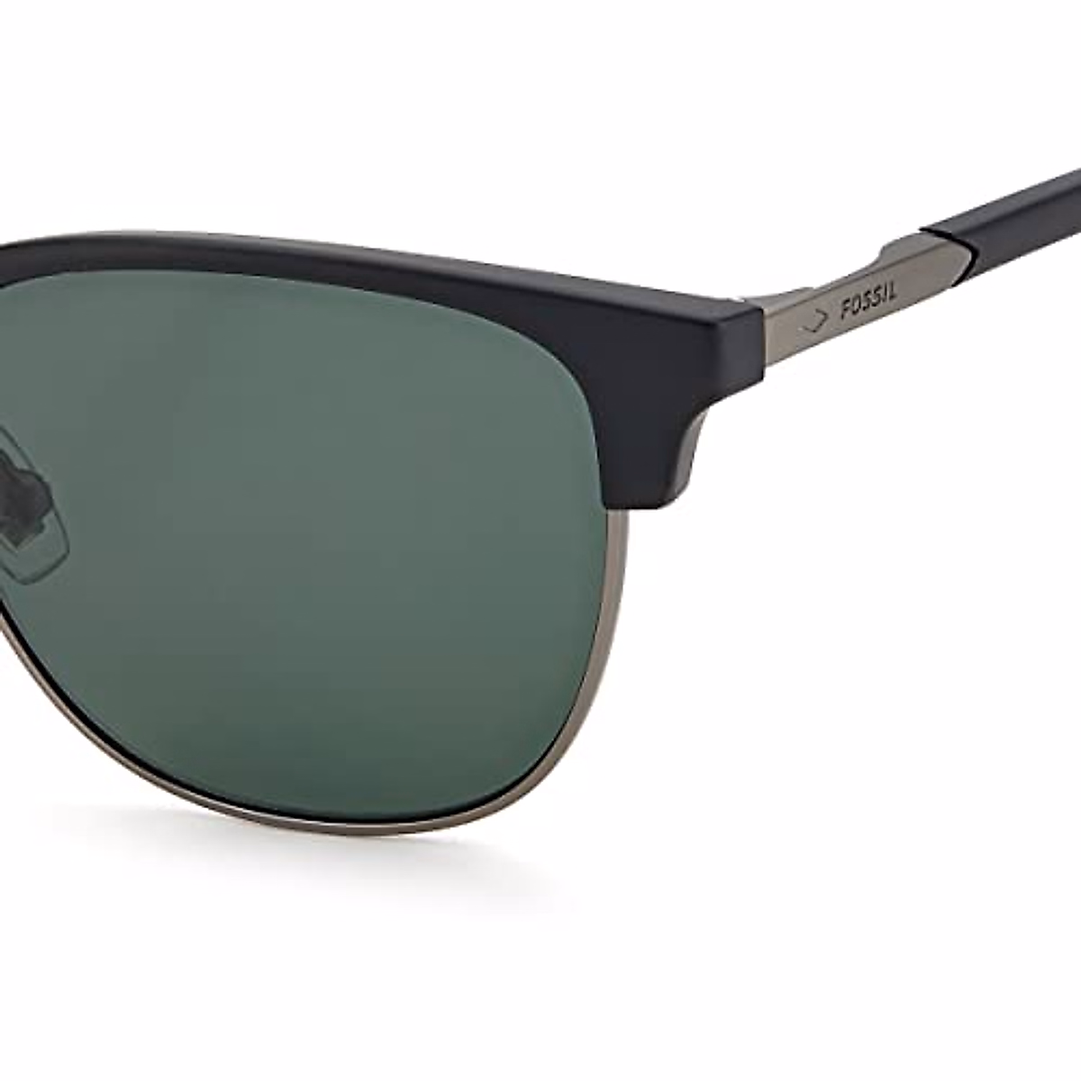 Fossil Men's Male Sunglass Style FOS 2113/G/S Square, Matte Black/Green, 51mm, 20mm