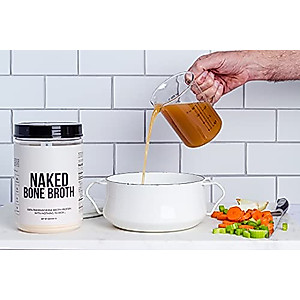 Naked Bone Broth – Beef Bone Broth Protein Powder – 20g Protein, Only 1 Ingredient – Gut Health and Joint Supplement – Unflavored – No GMO, Gluten, or Soy – 1 Pound