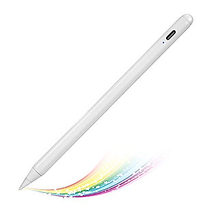 2022 iPad 8th/9th/10th Generation 10.2" Stylus Pencil with Tilt and Palm Rejection,Type-C Recharge and 1.5mm Fine Point Pen Compatible with Apple iPad,White