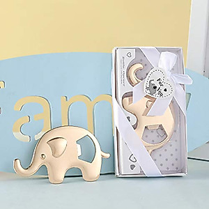 Pack of 16 Bottle Opener Baby Shower Party Favor for Guests Elephant Shaped Bottle Opener Baby Shower Favors Birthday Bridal Shower Souvenirs Wedding Favor Gift (White Elephant, 16)