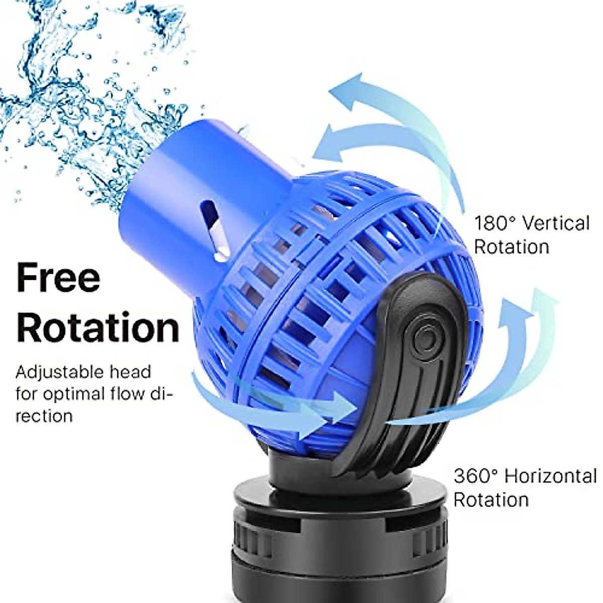 Flexzion Submersible Wave Maker 360 Degree Circulation Pump w/Magnetic Mount & Adjustable Flow Rate for Aquarium Fish Marine Coral Reef Tank Pools Fresh Salt Water -1600Gph