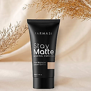 FARMASI Stay Matte Foundation, Matte Finish Foundation for a Naturally Flawless Look, Poreless, Oil Free & Full Coverage Face Makeup, 1 fl. oz / 30 ml (Natural)