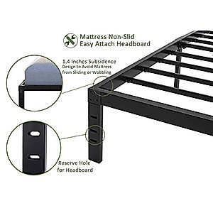 45MinST 18 Inch Maximum Storage Bed Frame/Reinforced Platform /3500lbs Heavy Duty/Easy Assembly/ Mattress Foundation/Steel Slat/Noise Free, King