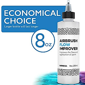 Airbrush Flow Improver Paint Set 8oz (250 ml) Reduce Clogs & Dry Needle Tips Made in USA by Impresa