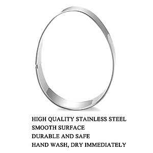 Easter Egg Cookie Cutter Set - 4 Piece - 4", 3 3/8", 2 1/2", 2" - Egg Shaped Cookie Cutters, Stainless Steel Biscuit Pastry Cutters