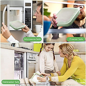 Anjing Silicone Sandwich Container for Lunch Boxes, 2 Pcs Food Storage Containers with Lids, Meal Prep Reusable Bag BPA Free Bento Box Microwave, Freezer & Dishwasher Safe