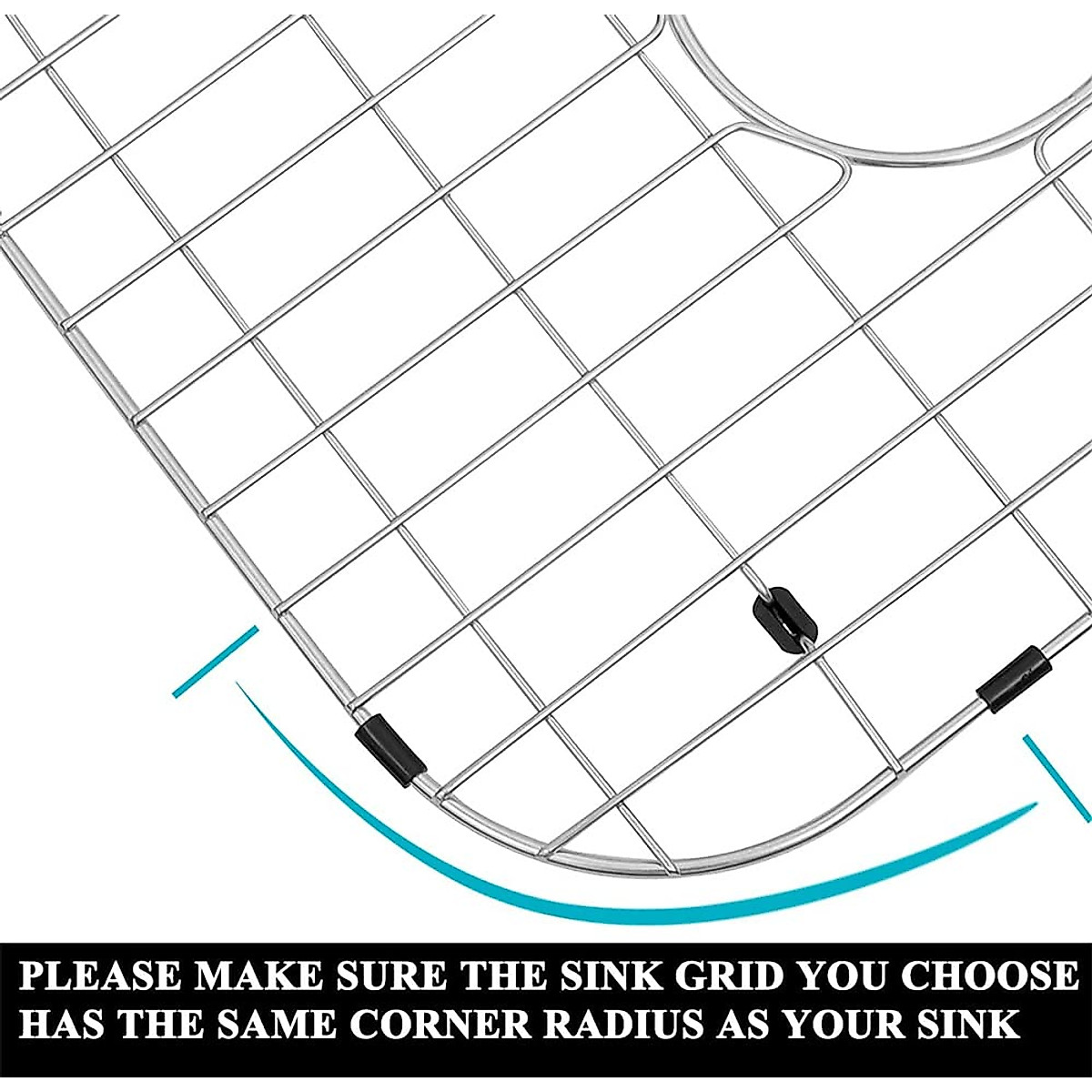 SANNO Kitchen Sink Grate Stainless Steel Sink Protector for Kitchen Sink, Grid Sink Protector Kitchen Sink Rack for Bottom of Sink,Center Drain,18" L X 13.4" W