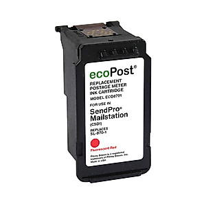 Clover ecoPost Brand Remanufactured Postage Meter Cartridge Replacement for Pitney Bowes SL-870-1 | Red