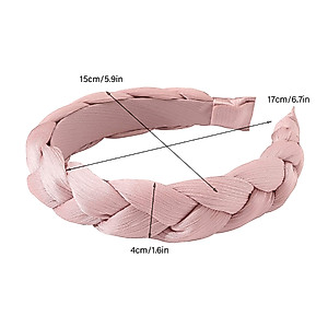 Ivyu Headbands Women Hair Head Hands Braided Head Band Twist Hairbands for Girls Black Pink Gray White Hair Band