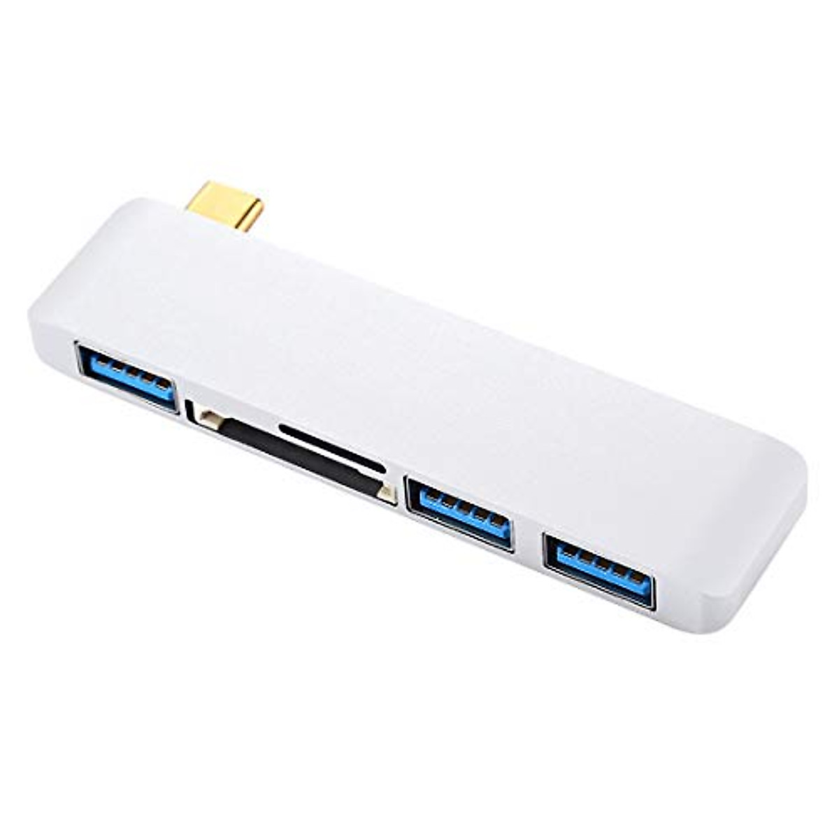 Leya-US Spare Part 5 in 1 Multi-Function Aluminium Alloy 5Gbps Transfer Rate USB-C/Type-C HUB Adapter with 3 USB 3.0 Ports & SD Card Slot & TF Card Slot Compatible for MacBook 2015/2016 / 2017(Gre