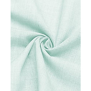 COOFANDY Mens Shirt Casual Button Down Chambray Plain Dress, Linen - Light Green, Large, Short Sleeve