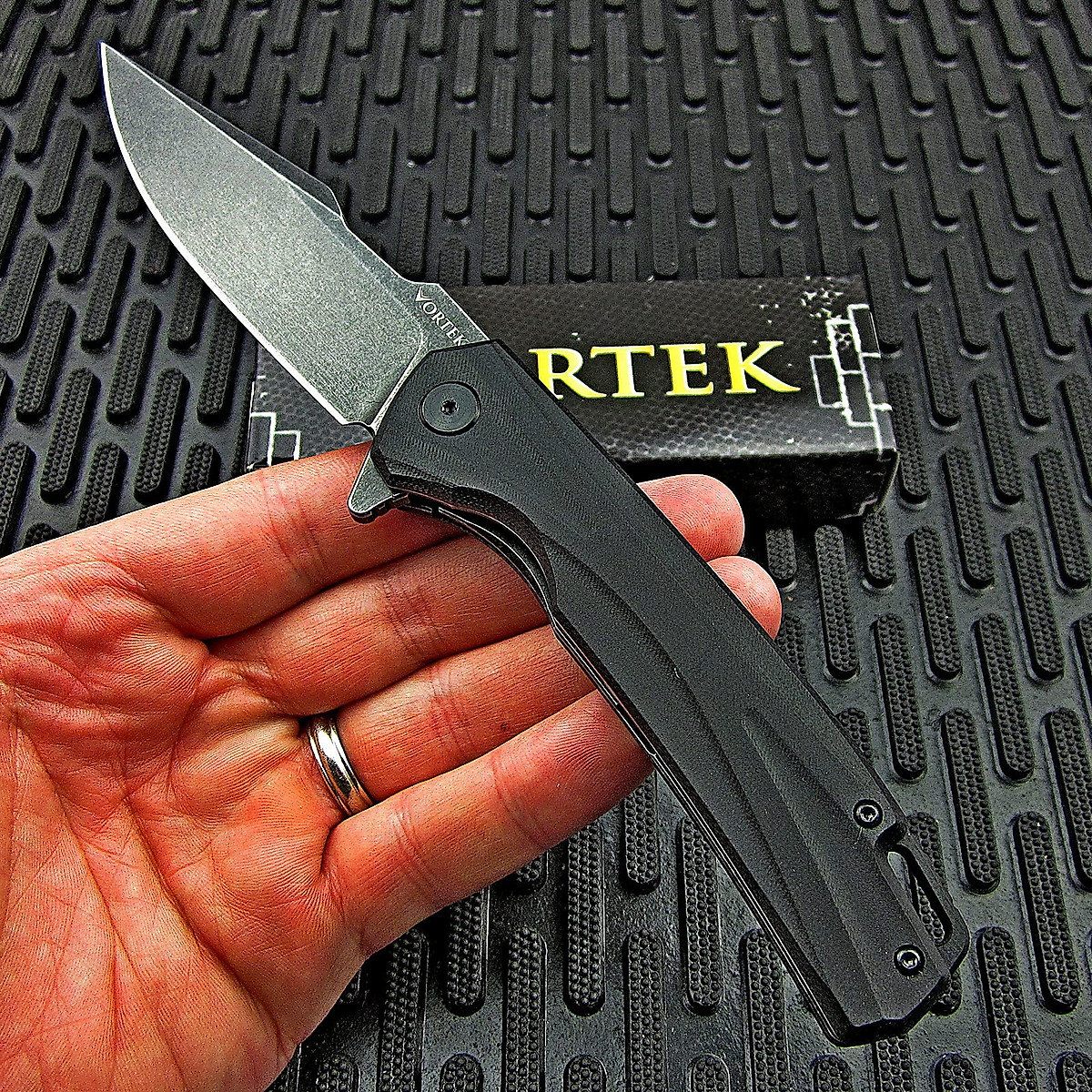 VORTEK DropShot EDC Folding Pocket Knife: Ball Bearing Pivot, 8Cr13MoV Blade, Deep Carry Pocket Clip, Smooth Fast Everyday