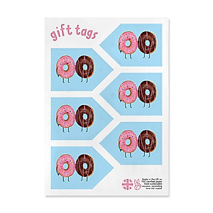 CENTRAL 23 - Blue Wrapping Paper - Donut Friends - Pink - 6 Sheets of Birthday Gift Wrap - for Girls Kids Women - Valentines Gift Wrap for Girlfriend Wife - Recyclable