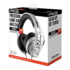 RIG 400HC Multiplatform Performance Gaming Headset with Removable Noise Canceling Microphone for Xbox Series X|S, Xbox One, PlayStation, PS4, PS5, Nintendo Switch, and PC - White