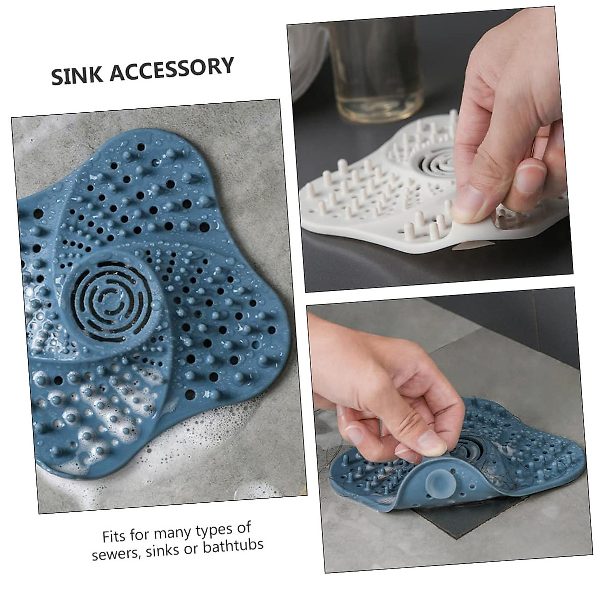 FUDGIO 4pcs Sink Filter Kitchen Sink Covers Draining Meshes Bathtub Drain Strainer Bath Drain Cover Silicone Drain Cover Bathtub Stickers Sink Accessory Kitchen Sink Filter Floor Drain