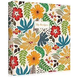 SUPMIND Recipe Binder 8.5" x 11" 3 Ring Full Page-Make Your Own Cookbook Binder with Plastic Page Protectors, Color Printing Paper and Full Page Dividers for Family Recipes.