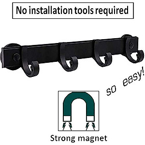 Magnetic Hook Rack Kitchen Tool Hanger Organizer -Adjustable Hook Rail - Strong magnets - for Refrigerator,Metal Cabinet,Stove,BBQ,dishwasher,Grills - No installation tools required（No cleaning brush）