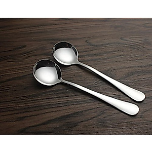 KINGSUPER Stainless Steel Table Soup Spoon(Set of 6 Round)