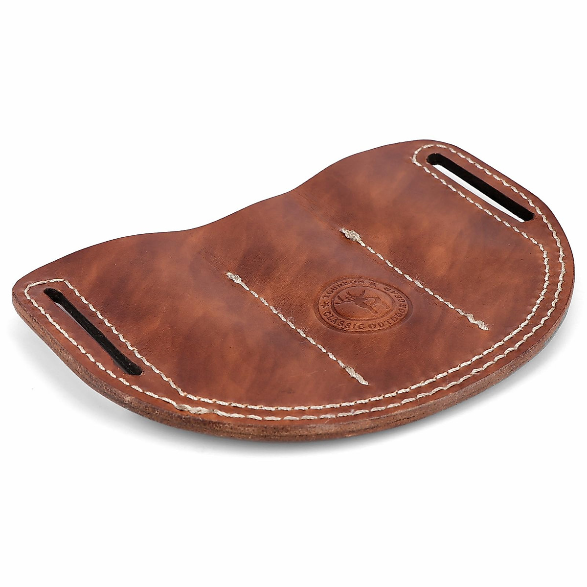 TOURBON Leather Pocket Organizer Folding Knife Holder 3 Slot EDC Pouch with Belt Loop