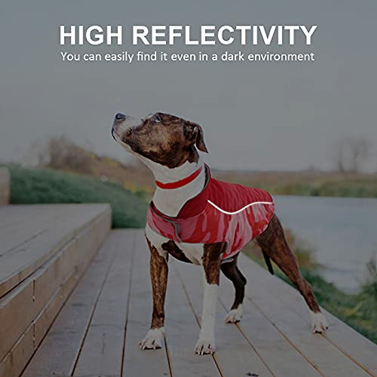 Warm Dog Jacket Reversible Fleece Winter Dog Vest for Cold Weather, Waterproof Windproof Dog Winter Coat Reflective with Magic Strip&Furry Collar for Small Medium Large Breeds Dogs Puppies Cat Pet