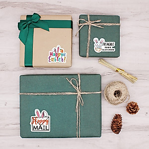 425 PCS Easter Bunny Stickers 4 Design,Cute Small Business Envelopes Stickers for Handmade Goods/Bags Business Packages,Easter Day Theme Small Shop Business Stickers for Envelopes Seals - Rabbit