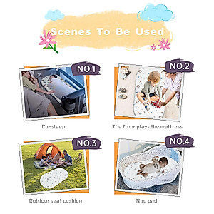 QIUBABYO Bassinet Mattress Pad,30"x15"x2" Thick Breathable Cotton Cover,Waterproof Lining and High-Density Foam,Removable and Washable.Baby Crib Topper for Moses Basket.