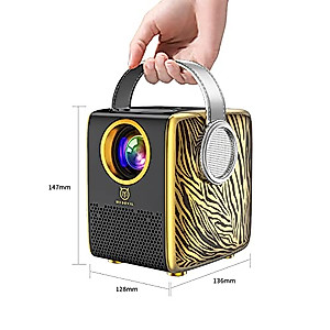 Madevil Mini Projector LCD Handheld Portable Video Projector 1080P HD Projector with 4500 Lumens Movie Beamer Compatible with HDMI USB AV Interfaces and Remote Control for Home and Outdoor