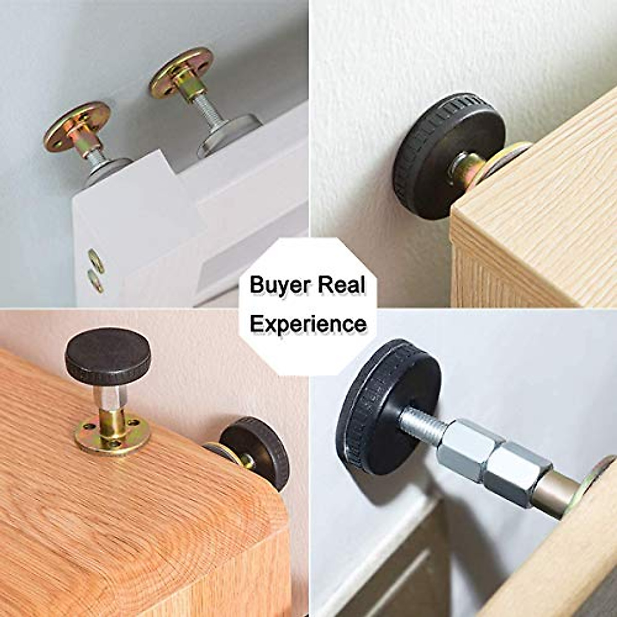 Y-WIN Bed Frame Anti-Shake Tool Adjustable Anti-Shake Fixer Headboard stoppers for Room Wall  Beds Cabinets Sofas,Allow Bed to Be Stationary Easy Install 2PCS