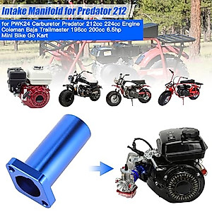 YOXUFA Intake Pipe Inlet Manifold for pwk 24 Carburetor Coleman CT200U BT200X KT196 Baja Warrior Mb200 Predator 212cc 224 196cc 200cc 6.5hp Engine Gx160 Hammhead 80T Mini Bike Go Kart Performance Part