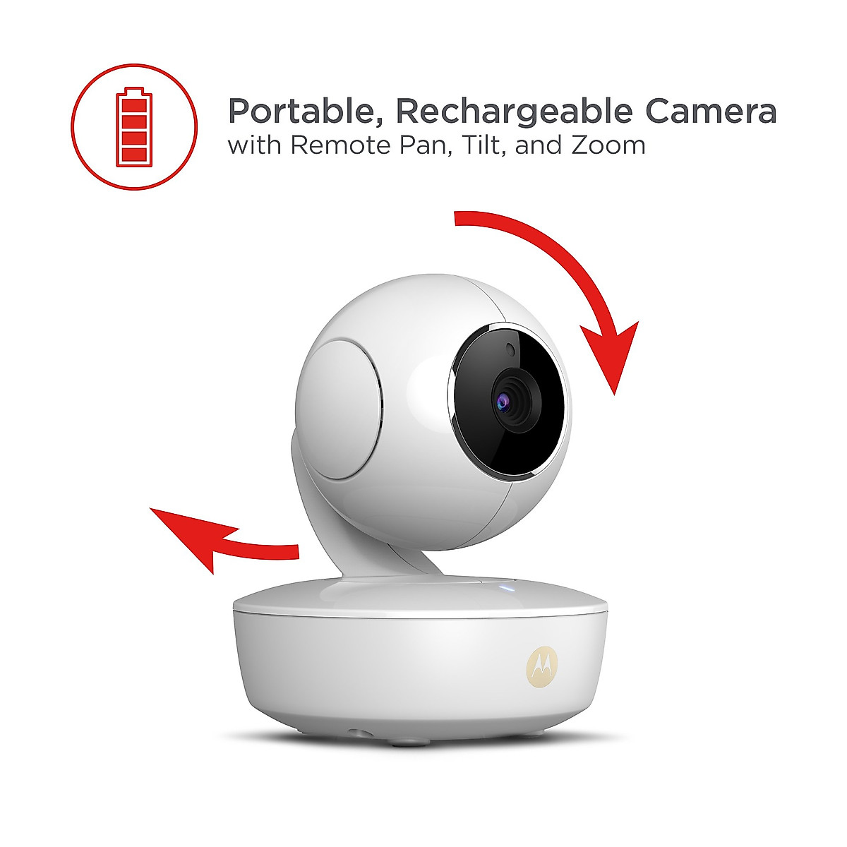 motorola MBP36XL-2 Portable Video Baby Monitor, 5-inch Color Screen, 2 Rechargeable Cameras with Remote Pan, Tilt, and Zoom, Two-Way Audio, and Room Temperature Display