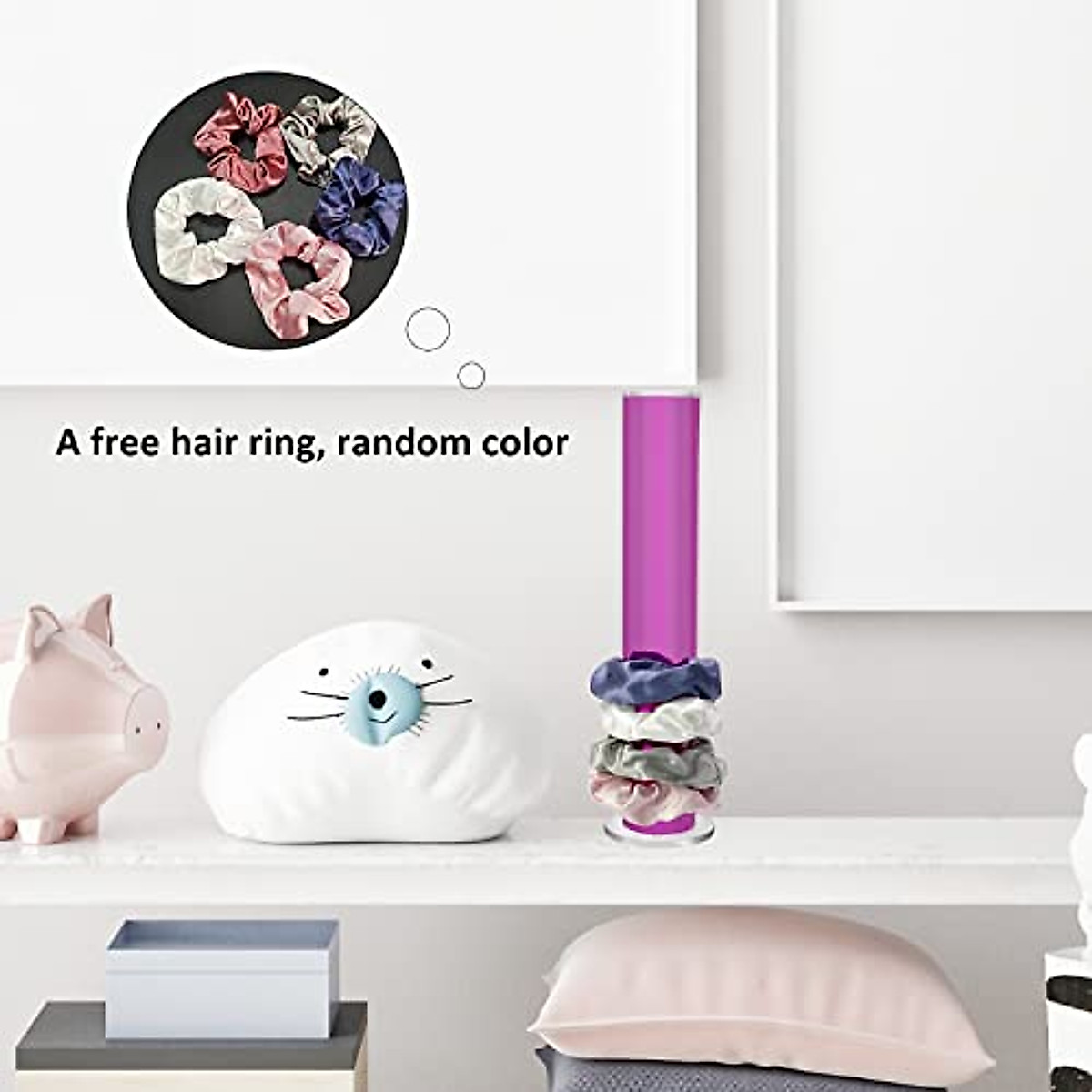 Scrunchie Holder Organizer - Hair Tie Holder Organizer - Acrylic Scrunchie Holder - 11.8 Inch Neon Pink,Jewelry Display Organizers,Bracelets Storage