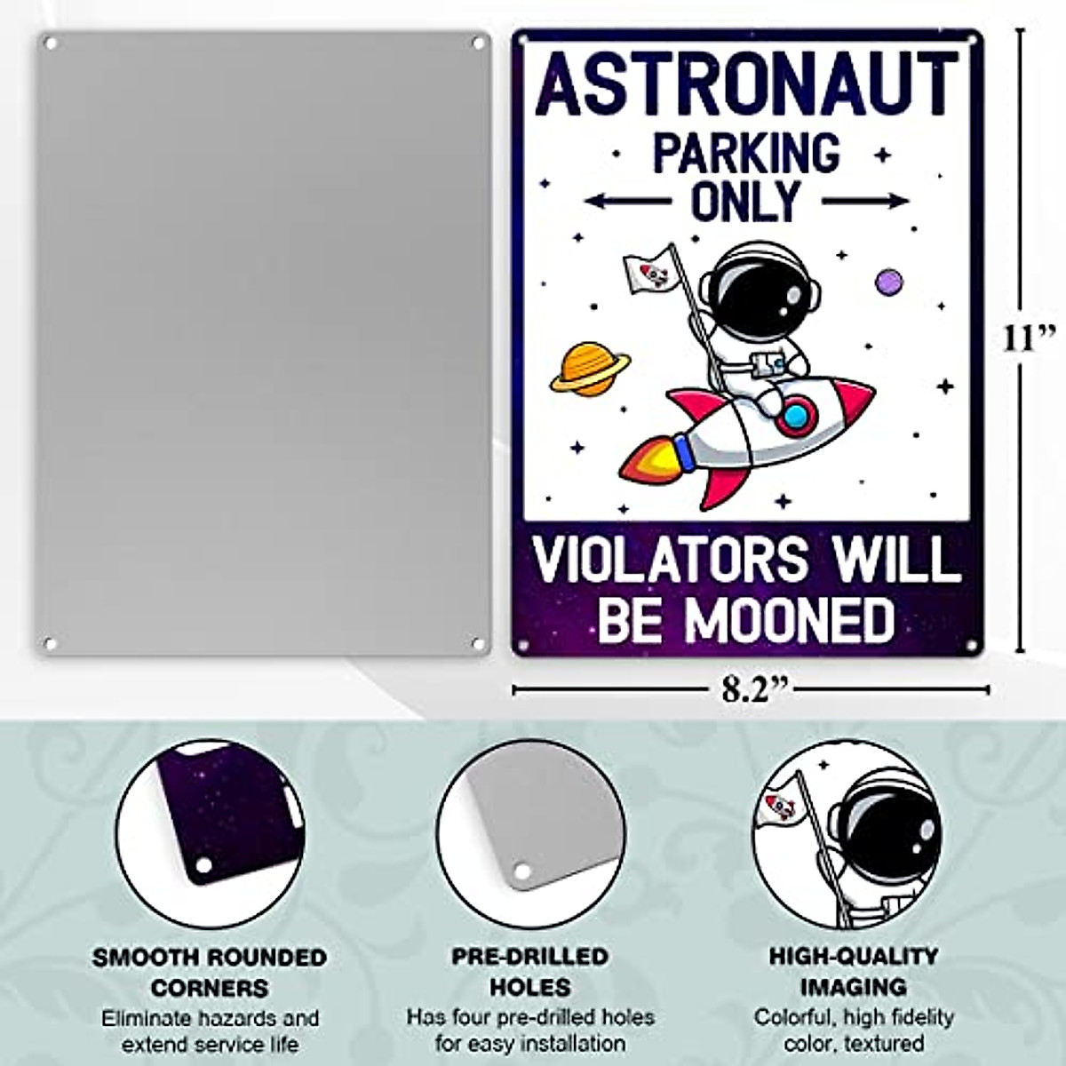 Astronaut Parking Sign, Space Themed Bedroom Decor For Boys Room ...