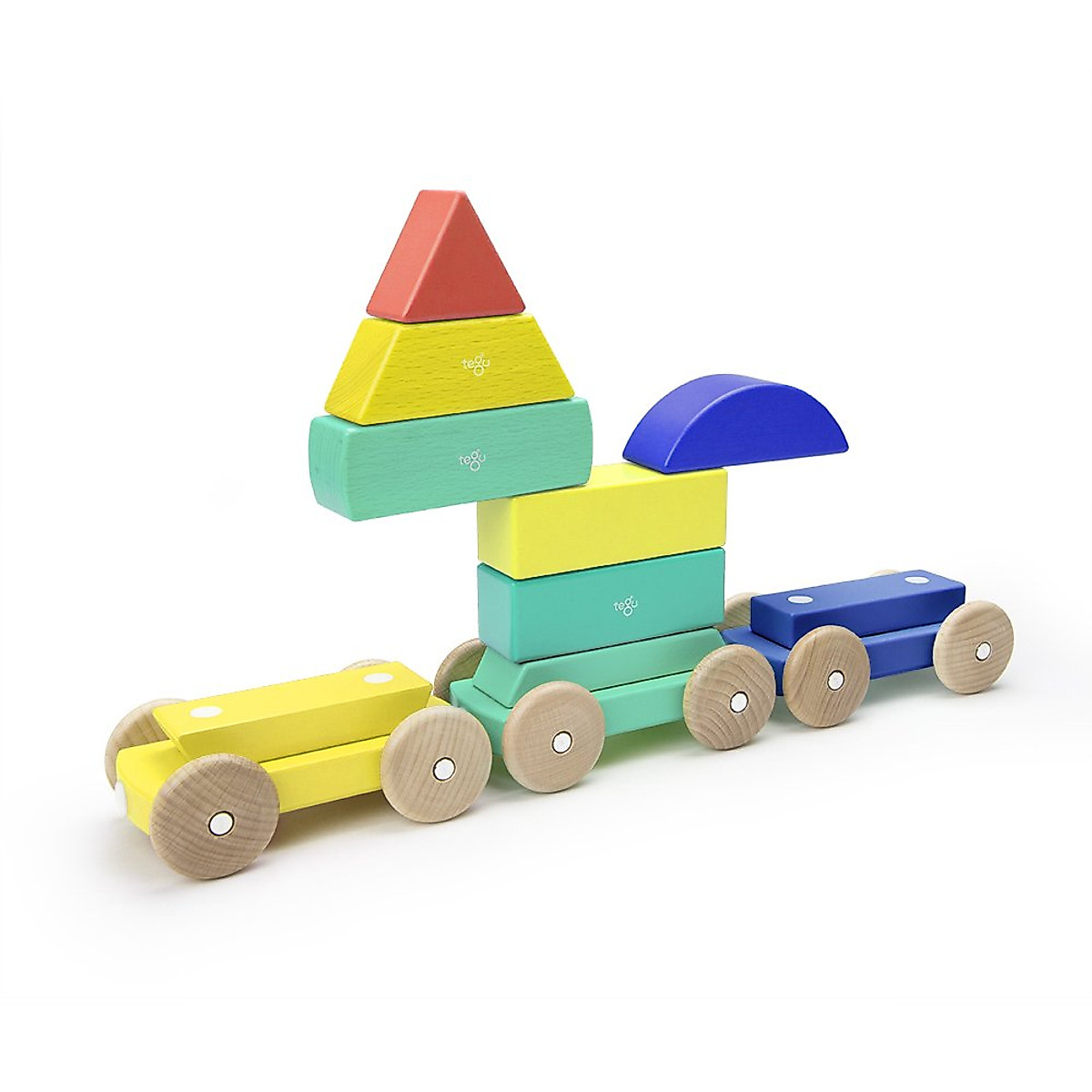 9 Piece Tegu Magnetic Shape Train Building Block Set, Big Top