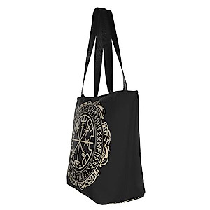 Viking Magical Runic Compass Women's Shoulder Handbag Fashion Tote Bag Storage Handle Bag