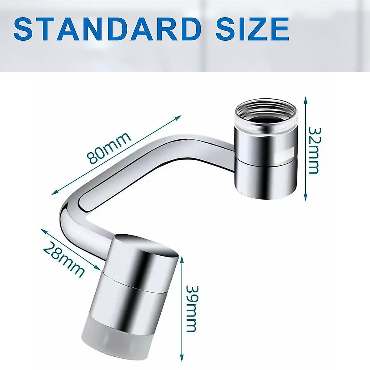 2 Pack Chrome Faucet Aerator, 1080° Swivel Faucet Extender, Kitchen Sink Aerator Extension With 2 Water Outlet Modes Faucet Nozzle, Bathroom Rotating Faucet Attachment