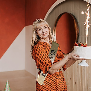 60th Birthday Sash and Tiara, Gold Tiara, 60th Birthday Gifts for Women, 60th Birthday Decorations for Women, Happy 60th Birthday Decorations