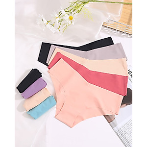 ROSYCORAL Women’s Seamless Bikini Panties Soft Stretch Invisibles Briefs No Show Hipster Underwear cheeky 9 pack XS-L (M)